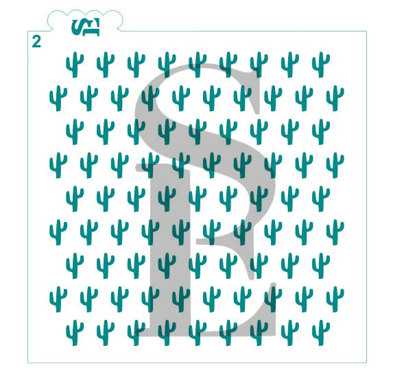 Cactus #2 Straight Staggered (Offset) Background Digital Design ...